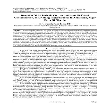 Checking of bacterial contamination of water using H2S | DOCX
