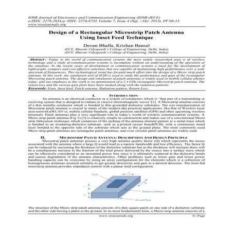 Microstrip rectangular patch antenna