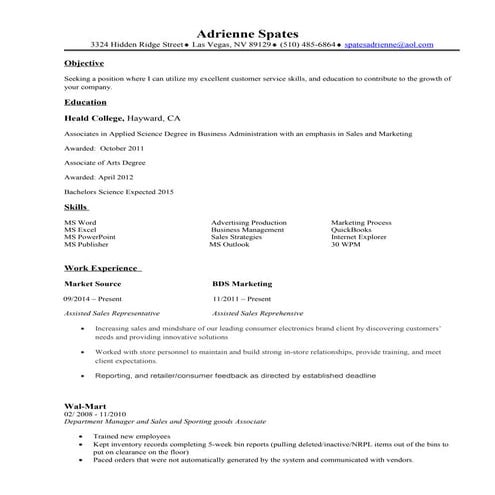 Spates_Adrienne_2015resume | DOC | Business | Business and Finance