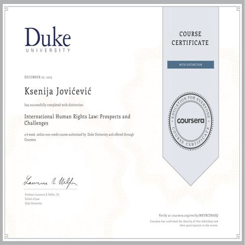 Coursera certificate 2015 | PPT