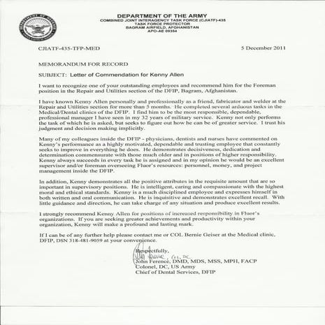 Letter of Commendation | PDF