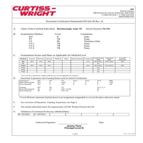 LMT Certification | PDF