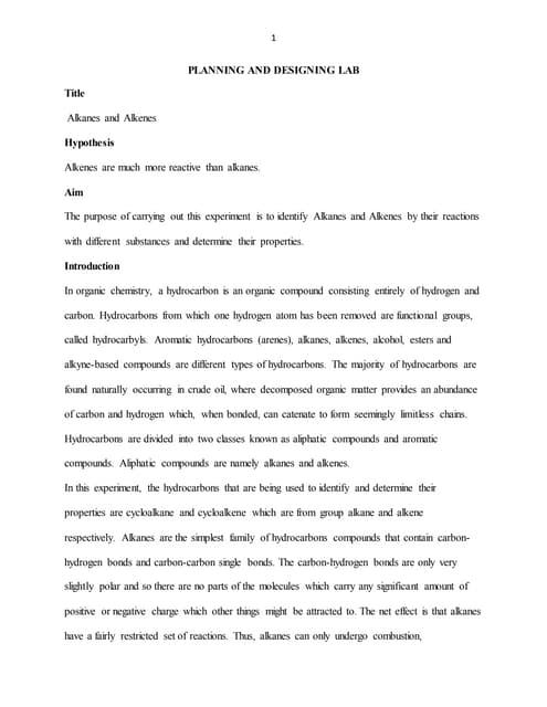 How to write a plan and design experiment | PDF