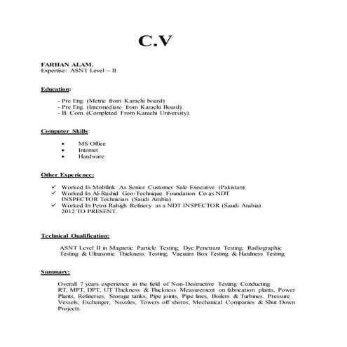 FARHAN CV | PDF