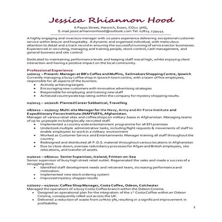 Jessica Hood CV 2016 word new | DOCX