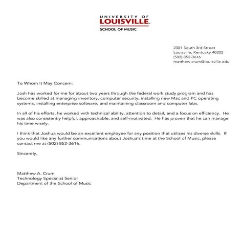 Front desk reference letter | DOC