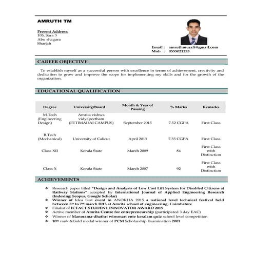 AMRUTH RESUME 1 | PDF