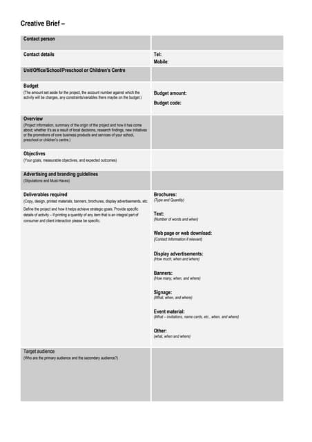 Creative brief Template | PDF