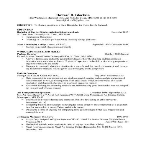 Howard's resume | DOC