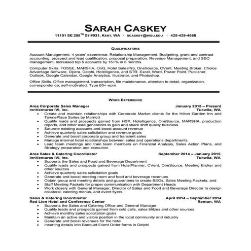 Sarah Caskey Resume 2016 | PDF