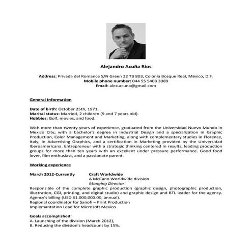CV Alejandro Acuña Ríos (english) | PDF