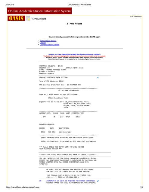 USC_Transcript_WeiMing | PDF