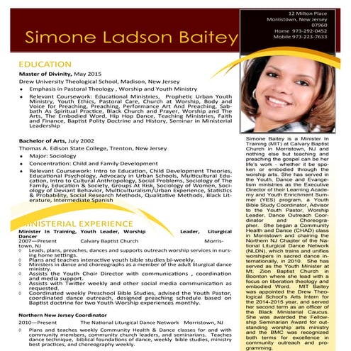 Ministry Resume 06162015-2 | PDF