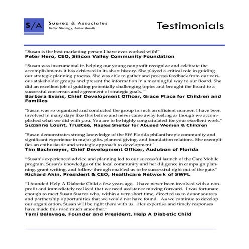 testimonial page | PDF