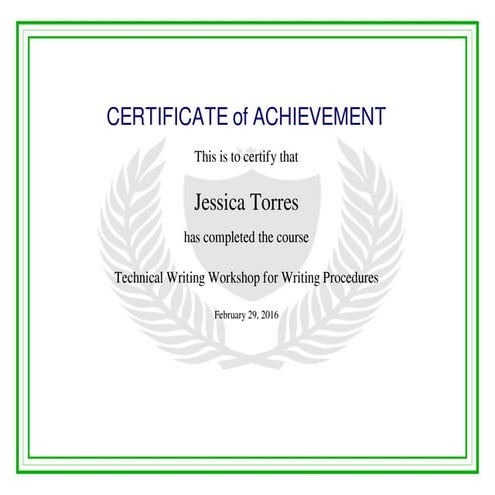 certificate on completion for SOP | PDF