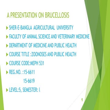 A PRESENTATION ON BRUCELLOSIS Of ANIMAL | PPTX