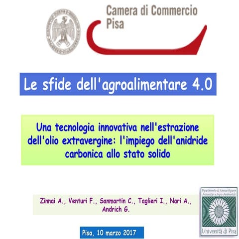 A. Zinnai, F. Venturi, C. Sanmartin, I. Teglieri, A. Nari, G. Andrich ...