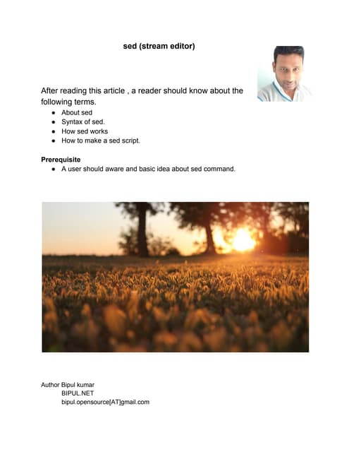 sed(1) | PDF | Programming Languages | Computing sed(1) | PDF | Programming Languages | Computing