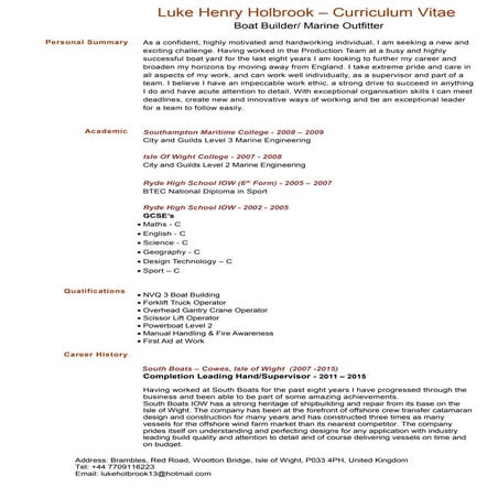 L Holbrook- Curriculum Vitae | DOC