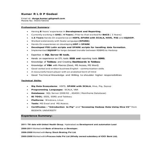 Kumar Godasi - Resume | DOCX