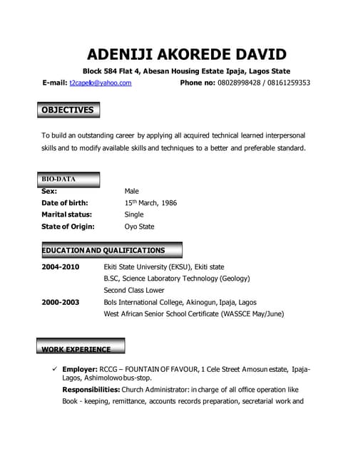 Curriculum vitae Anigbo | PDF