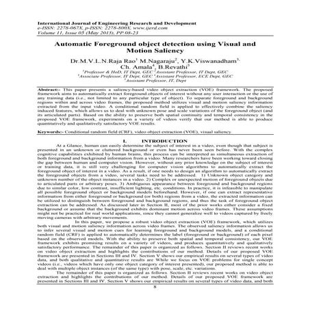 Automatic Foreground Object Detection Using Visual And Motion Saliency