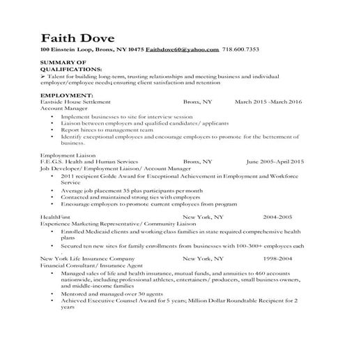Faith Dove Resume 2016 | DOCX