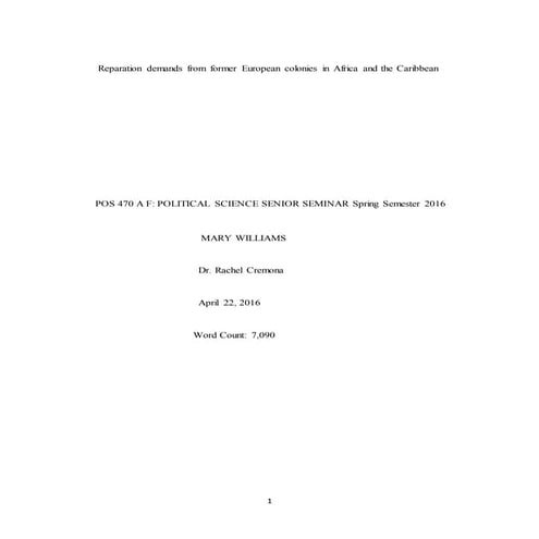 POS 470 SENIOR SEM ROUGH DRAFT | PDF