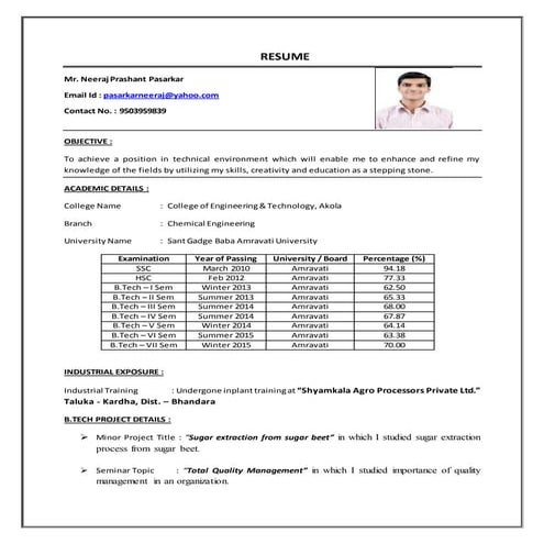 RESUME- NEERAJ | PDF