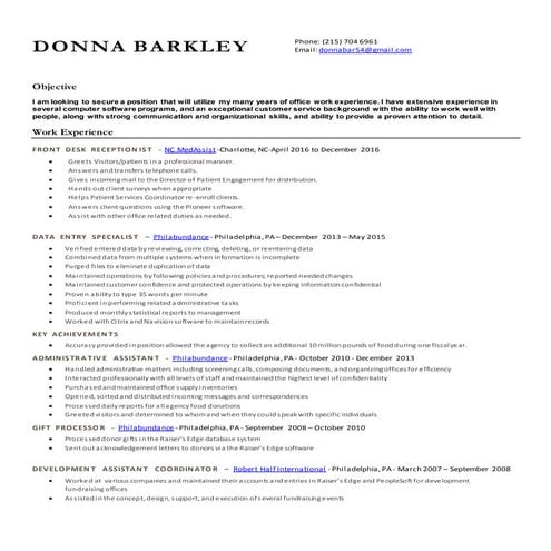 Donna's 2016 resume updated | PDF