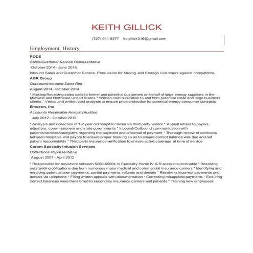 Keith's Resume | DOCX
