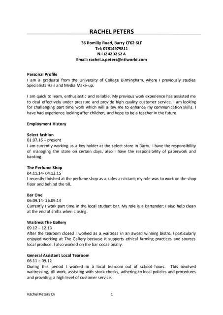 Perry Russell Stockwell business coverletter | PDF