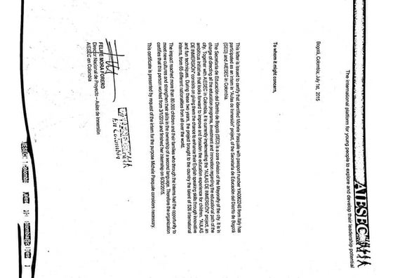 AIESEC Colombia certificate of participation 1 | PDF