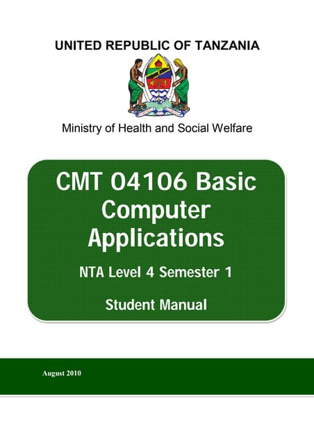 Community Based Training Program (CBTP) manual of College of Health ...