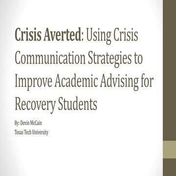 Crisis Averted Presentation | PPT
