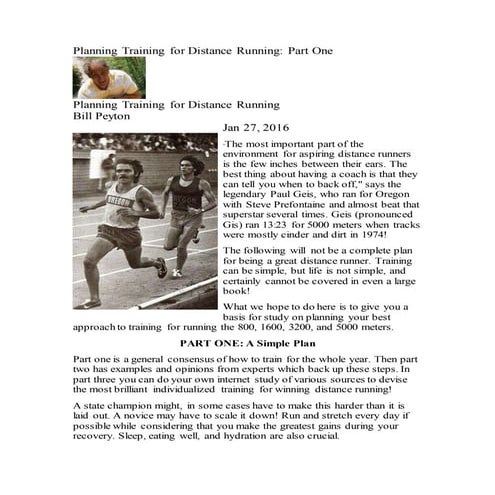 Planning Training for Distance Running 1 | DOCX | Running and Jogging ...