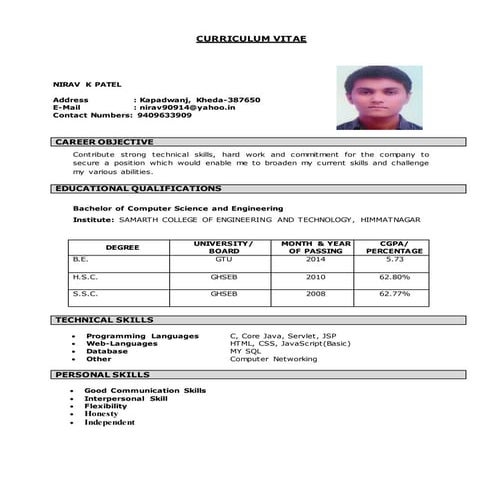 Nirav (CV) | DOCX