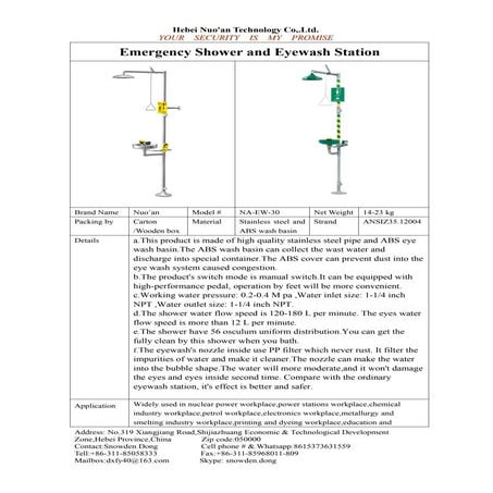 Emergency Shower and Eyewash Station | PDF
