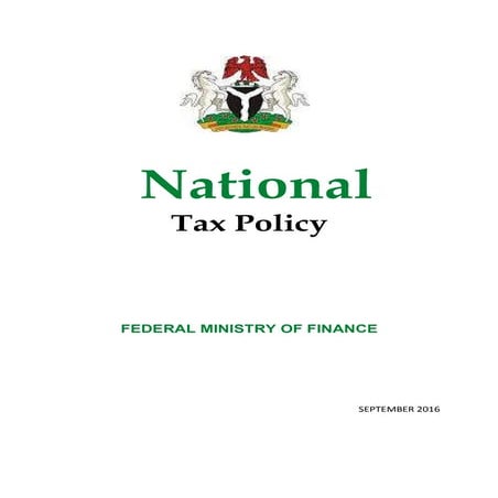 Revised National Tax Policy | PDF