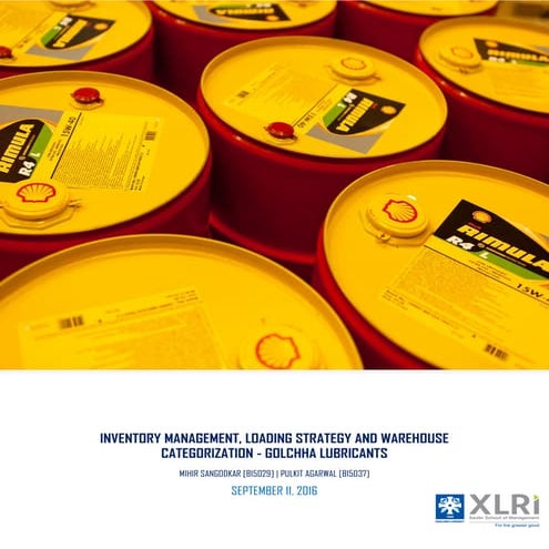 Inventory management, loading strategy and warehouse categorization | PDF