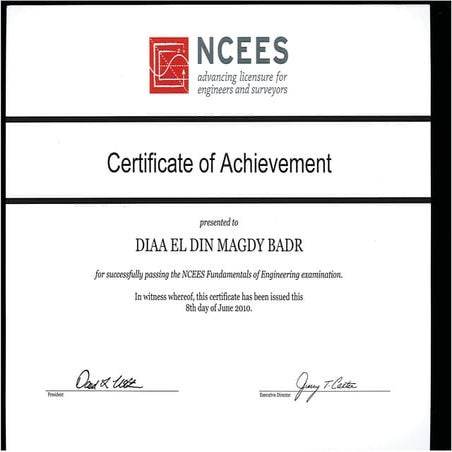 FUNDAMENTAL OF ENGINEERING CERTIFICATE | PPT