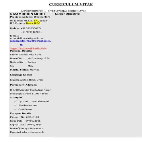 MATERIAL COORDINATOR | DOC