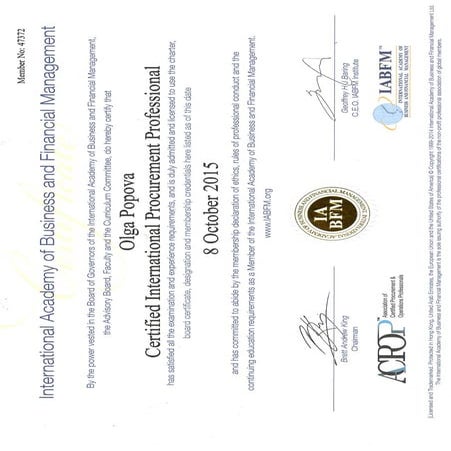 CIPP IABFM Certificate OP | PDF