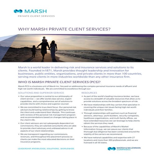 Why Marsh PCS 2015 brochure | PDF
