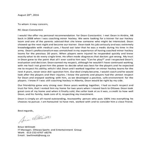Letter-for-Dean | DOCX | Ice Hockey | Sports