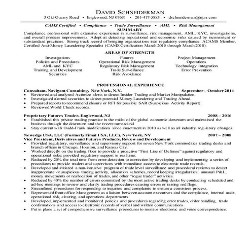 David Schneiderman's Resume 2016 | PDF