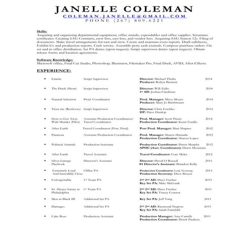 Janelle Coleman Resume | PDF