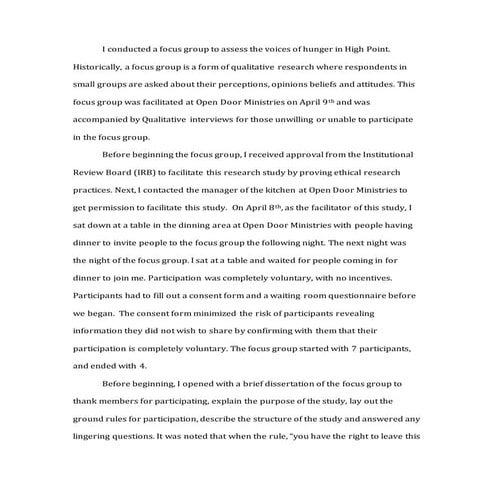 Focus Group analysis | DOCX