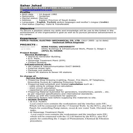 Project Summary in Hyder Consulting | PDF