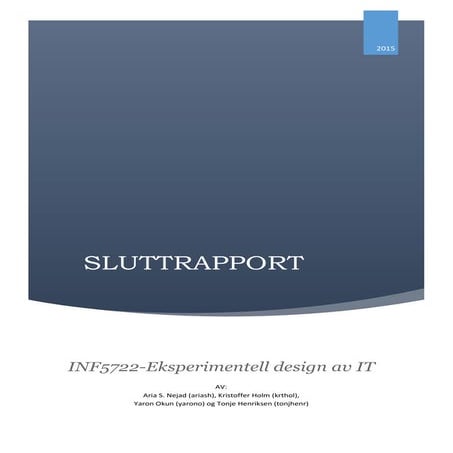INF5722 - Sluttrapport | PDF
